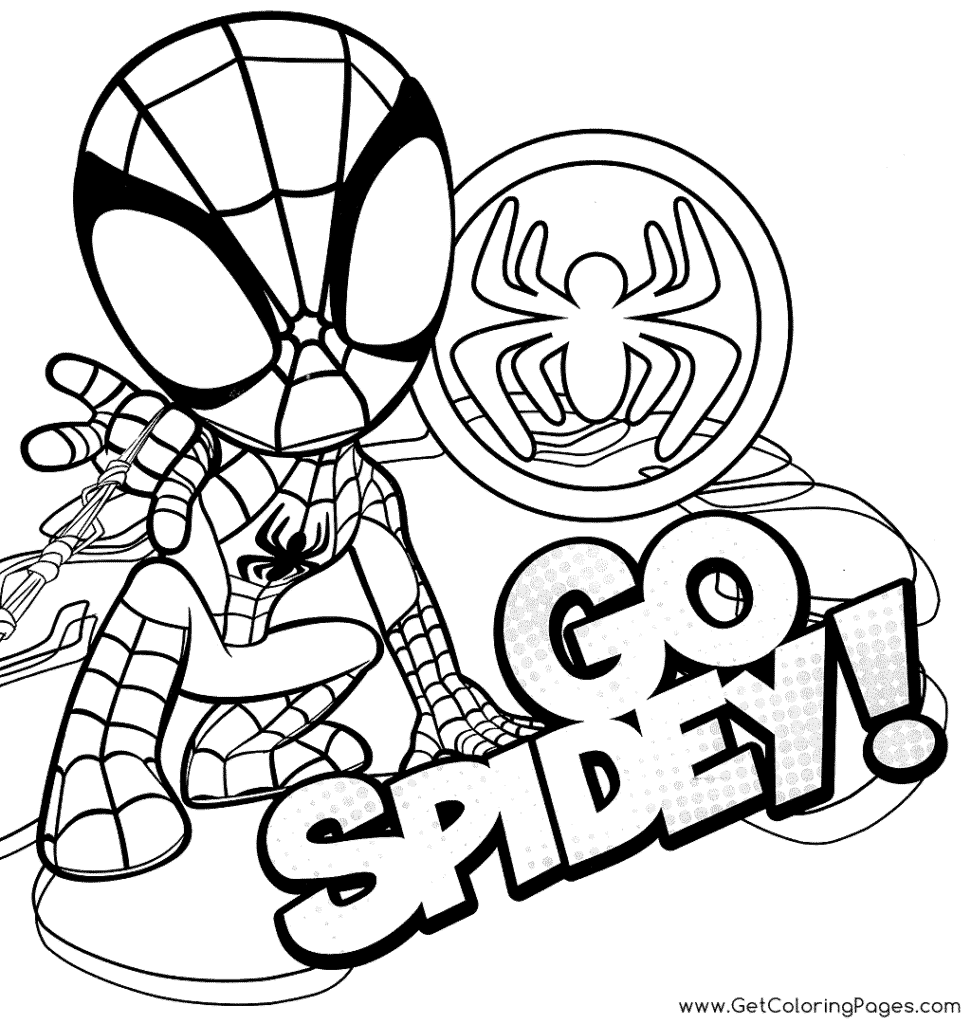 Marvel Spidey go to Baby Spidey Color Pages - Coloring Feel