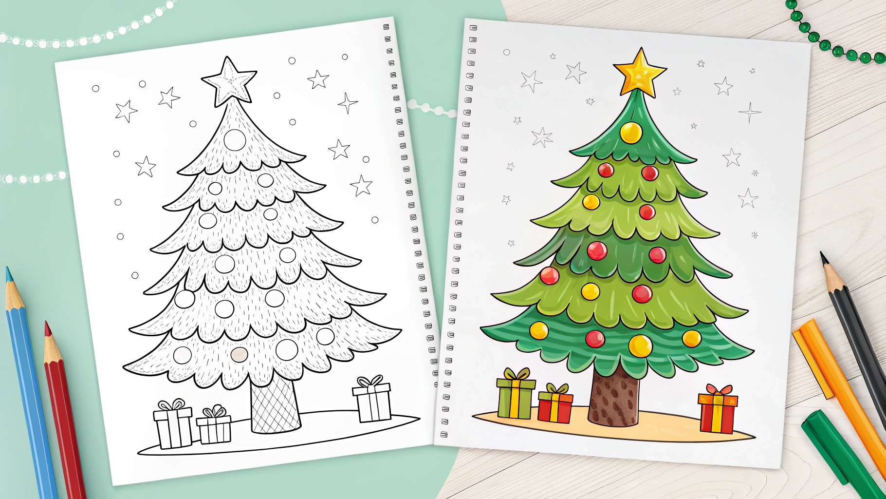 20+ Easy Christmas Coloring Pages - Coloring Feel